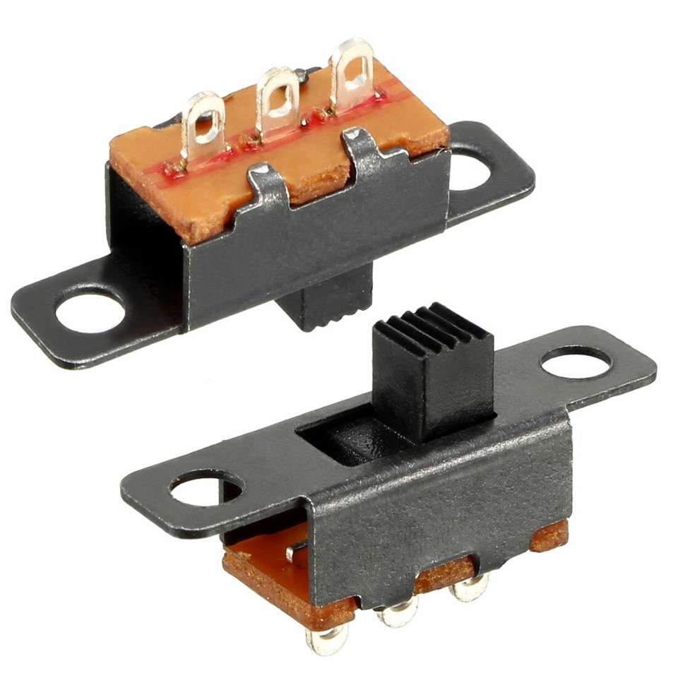 4pcs 3mm Vertical Sliding Switch DPDT 3 Port PCB Plate Snap In- | eBay