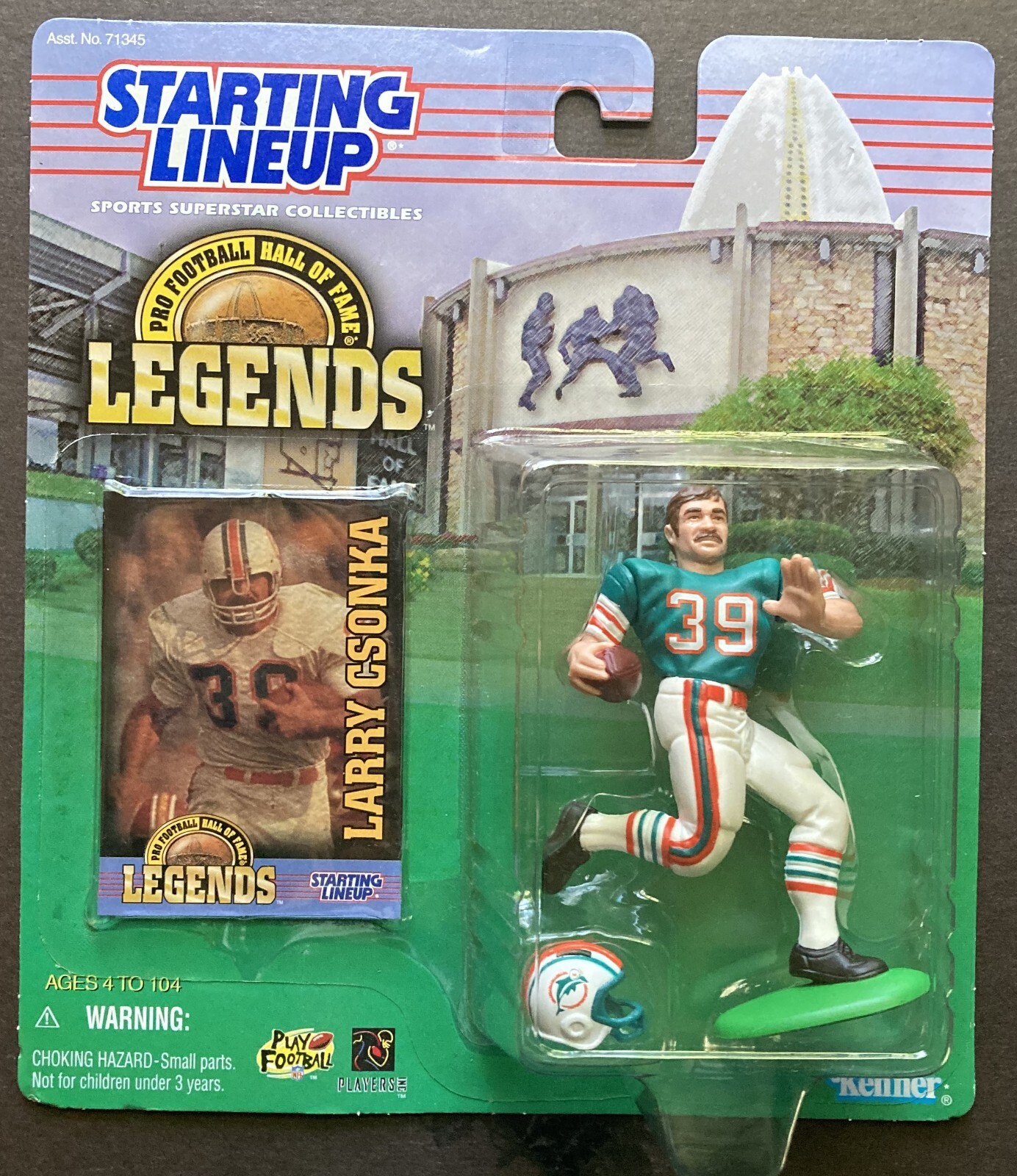 1998 Starting Lineup SLU NFL Legends Larry Csonka Miami Dolphins Action ...
