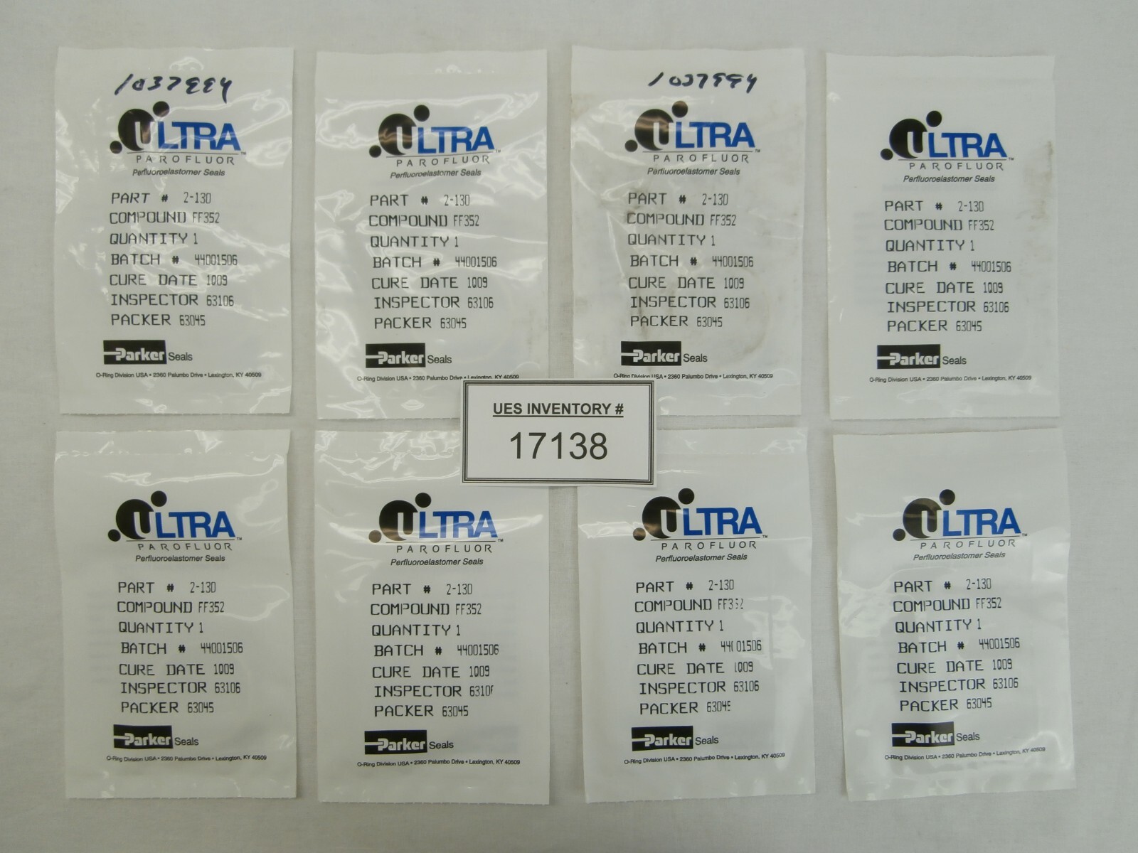 Parker Seals 2-130 O-Ring Ultra Parofluor Seal FF352 1037994 Lot of 6 ...