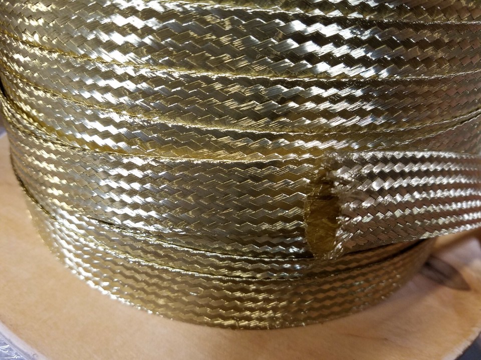 5 FEET 1 INCH BRAIDED GROUND STRAP GROUNDING BRASS Flat Braid MADE IN ...