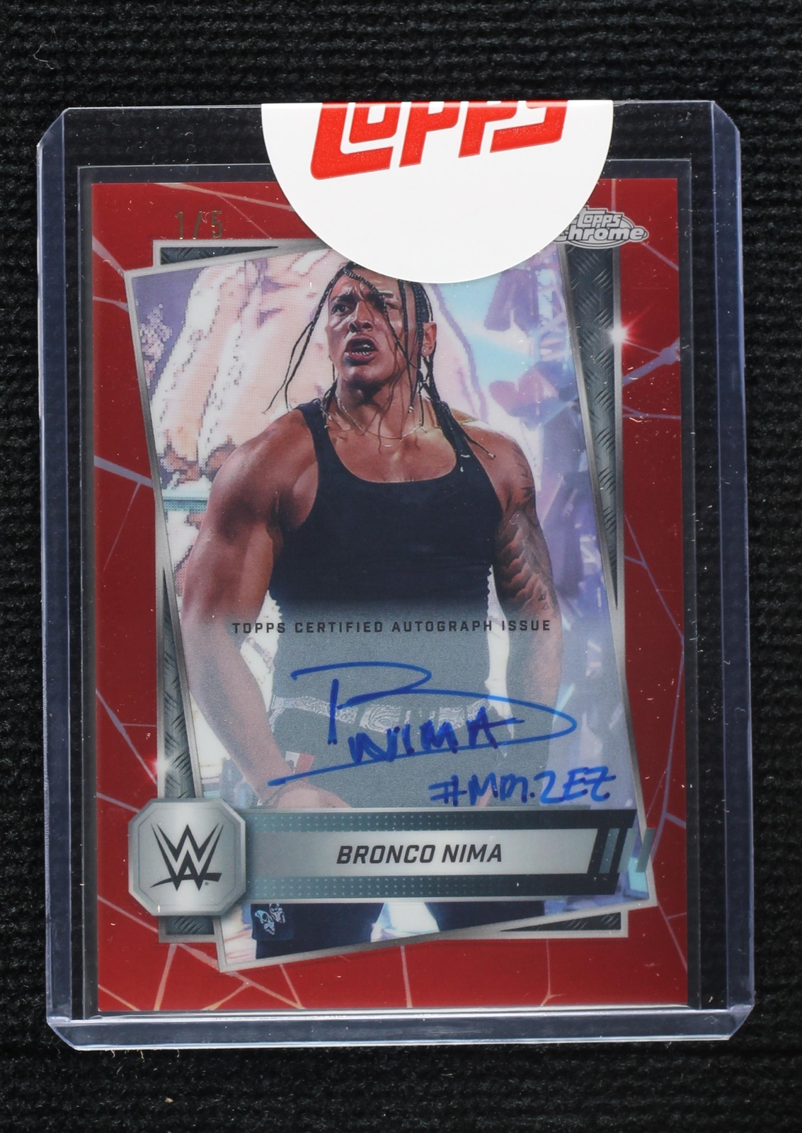 2025 Topps Chrome WWE - Autographs Bronco Nima #159 Red Refractor /5 ...