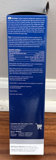 Genuine Bosch 11034152 Appliance Water Filter 644845 2319462 499850 ...