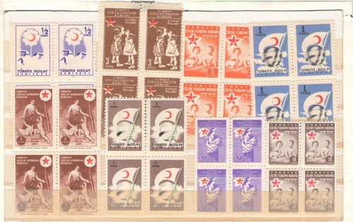 Turkey Ottoman türkiye stamps red Crescent and child protection stamp ...