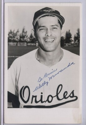 1955 Baltimore Orioles Team Issued Postcard Willy Miranda Autographed ...