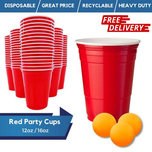 Disposable Red Party Cups American Party Cups 12oz / 16oz Ping Pong Cup ...