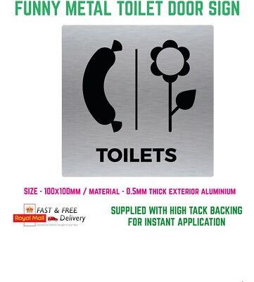 Funny Rude Unisex Toilet Bathroom Door Pub Garage Bar Man Cave Metal ...