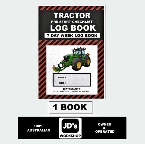 Tractor Daily Pre-Start Safety Inspection Checklist Log Book [A5 Size ...