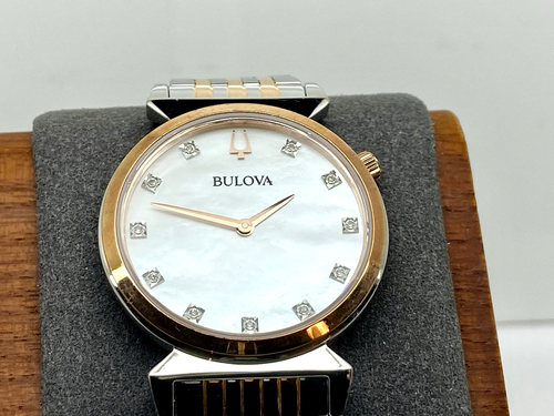 Bulova Women's Watch 98P192 Regatta Quartz Diamond White Mother of ...