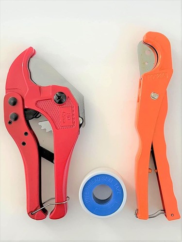 3-Pieces 1-5/8" PVC Pipe Cutter, 1-1/2" PVC Tube Cutter and Teflon Tape ...