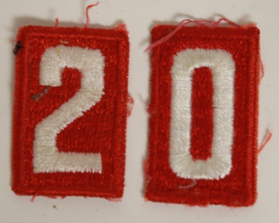 Set of 2 VTG Boy Scouts Patches Number 2 and 0 Two and Zero Red & White ...