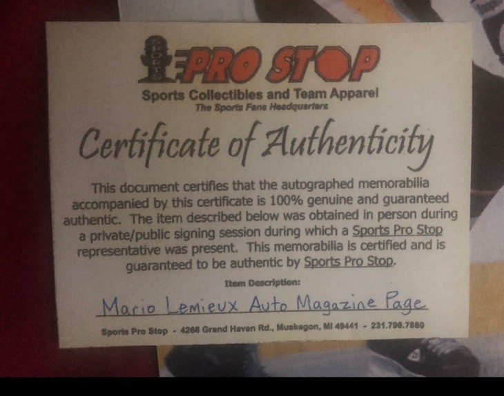 Mario Lemieux Autographed Magazine Page Pittsburgh Penguins COA | eBay