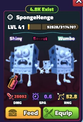 SPONGEBOB TOWER DEFENSE | SBTD | SHINY WUMBO SECRET FORMULA SPONGEHENGE ...