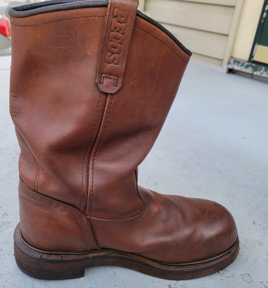 Red Wing 3505 Pecos Steel Toe Leather Boots Mens Size 10 EE Made in USA ...