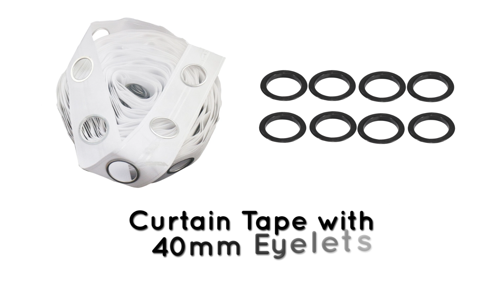 Curtain Header Tape with Eyelet Liner Accessories Sewing Header Rings ...