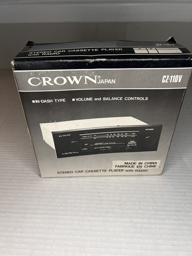 Vintage Crown Japan CZ-110V Stereo Car Cassette Player AM/FM - Complete ...