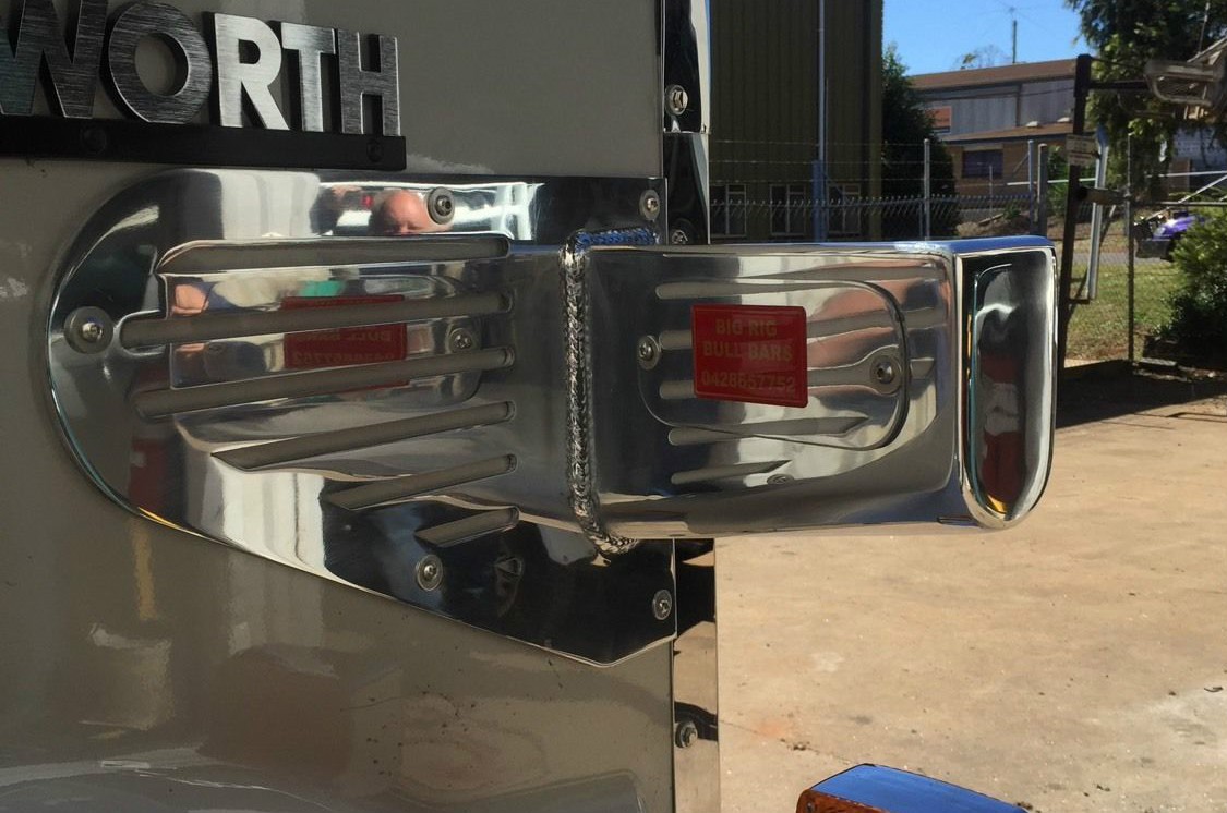 Polished Aluminium Spotlight Bonnet Mounts to suit Most Kenworth Trucks ...