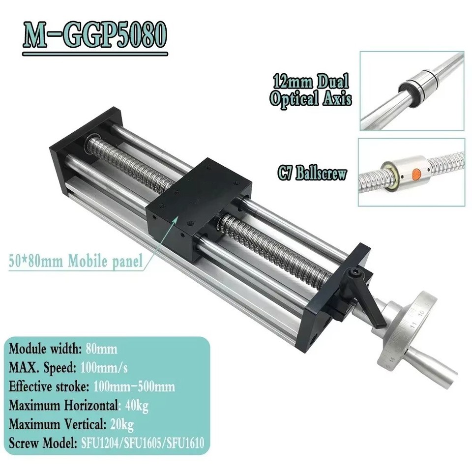 22-132lbs Manual Linear Ball screw Module Motion Stage Handwheel CNC ...