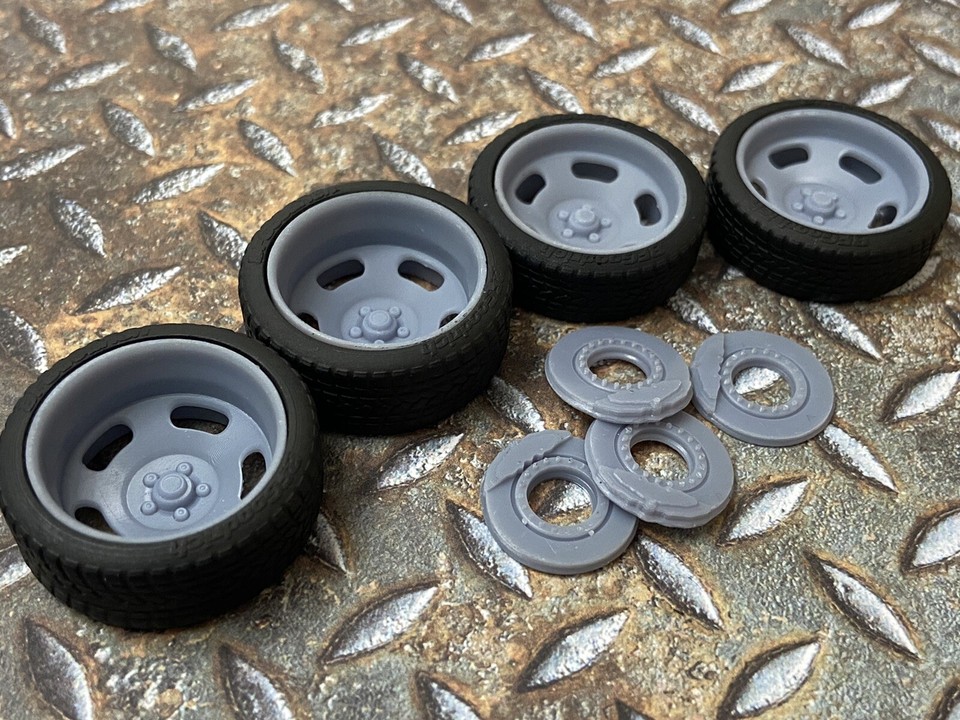 Resin 21/20 Inch “5 Five Slot” Model car Wheels and Tires 1/24 1/25 ...