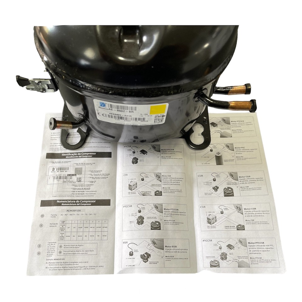 Tecumseh AE4440Y-AA1A Compressor 1/3 HP 115V/1PH/60HZ BTU/H=4528 | eBay