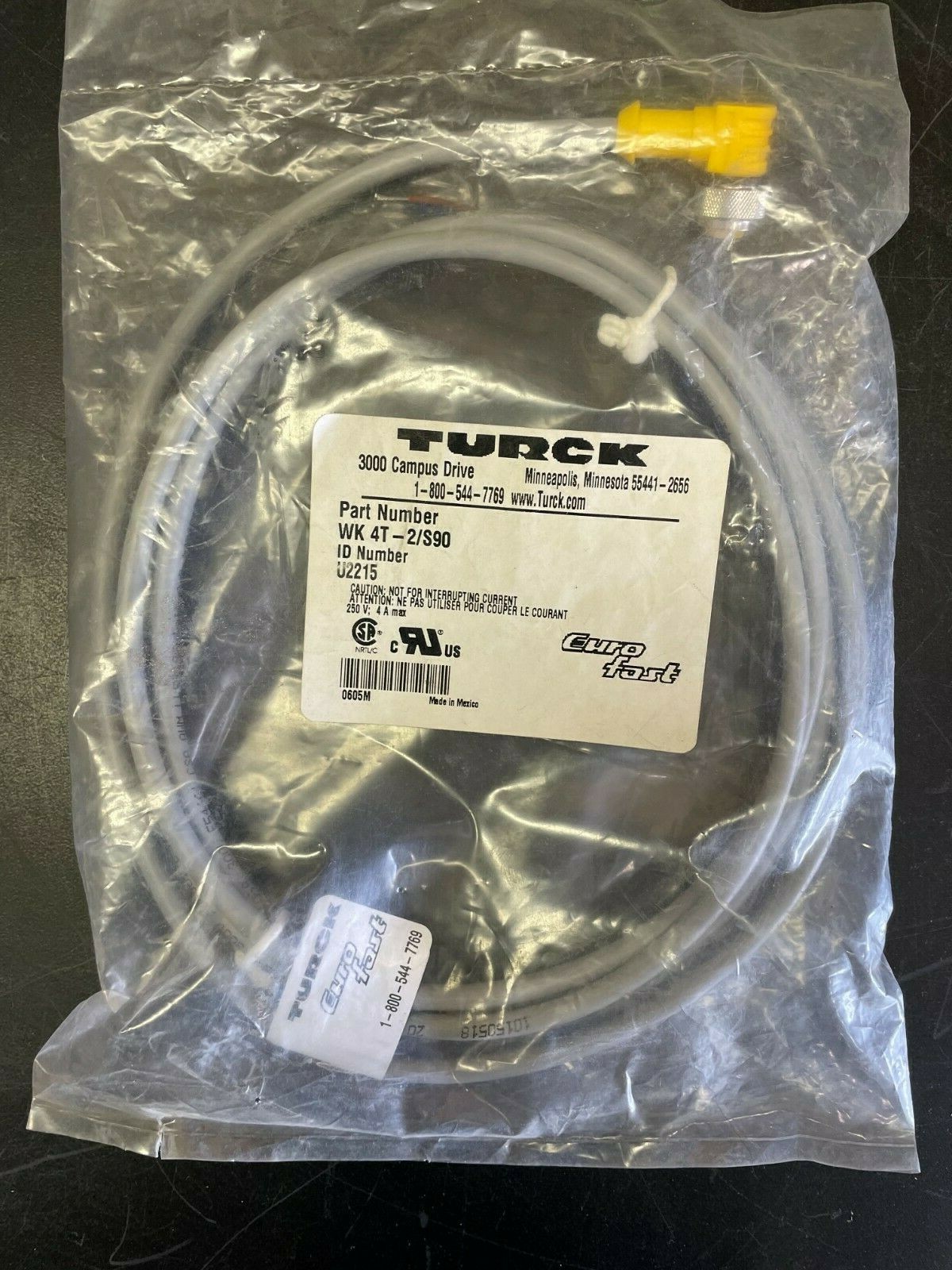 Turck WK 4T-2/S90 U2215 Euro Fast Cordset | eBay