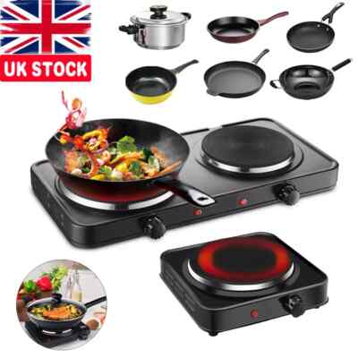 Double Hot Plate Portable Electric Table Top Hob 2500W with Thermostat ...