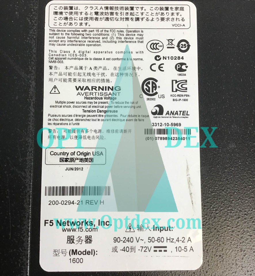 F5 Networks Local Traffic Manager 1600 Load Balancer - BIG-IP 1600 | eBay