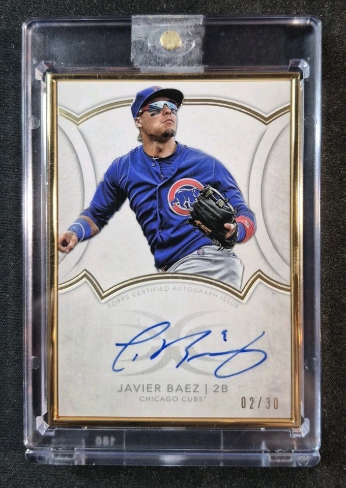 Javier Baez Auto /30 2018 Topps Definitive Gold Framed On Card Cubs WS ...
