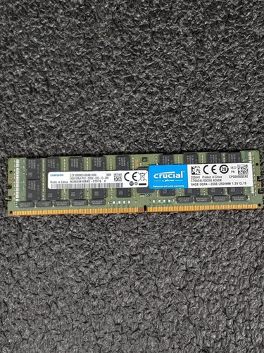Samsung Crucial 1x 64GB 4DRx4 PC4-21300 DDR4-2666V LRDIMM ECC RAM ...