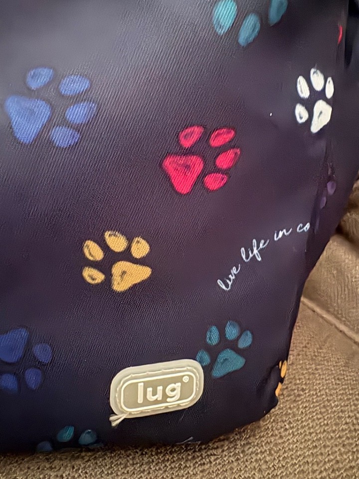 LUG Ranger XL Navy Blue Paw Print Tote Bag Handbag Carry-On Travel | eBay