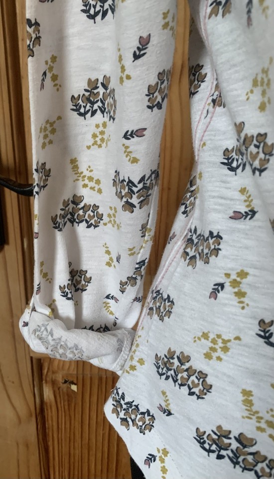 WHITE STUFF ! SIZE 8 ! V PRETTY SHIRT ! 100 % STRETCH COTTON ! 3/4 ...