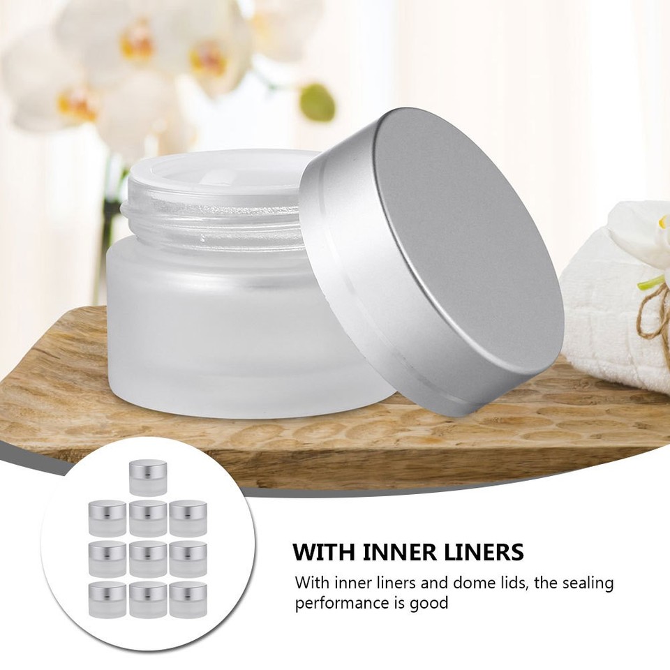 10 Pcs Mini Cream Jars Glass Creams Container Empty Makeup Containers ...