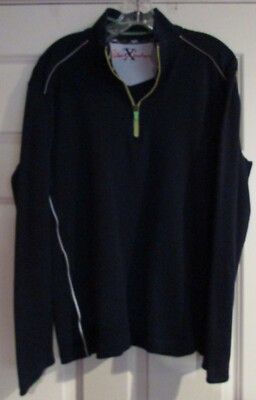 Robert Graham X-Collection Quarter Zip Dark Blue Track Jacket Sz XL | eBay