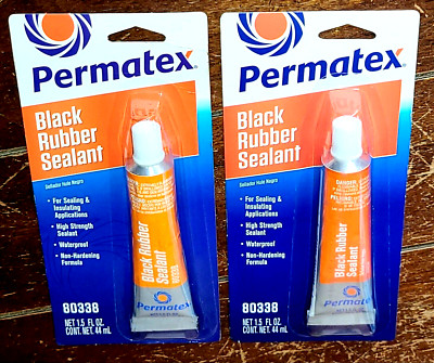 2 x Permatex Black Rubber Sealant for Sealing & Insulating (1.5 oz ...