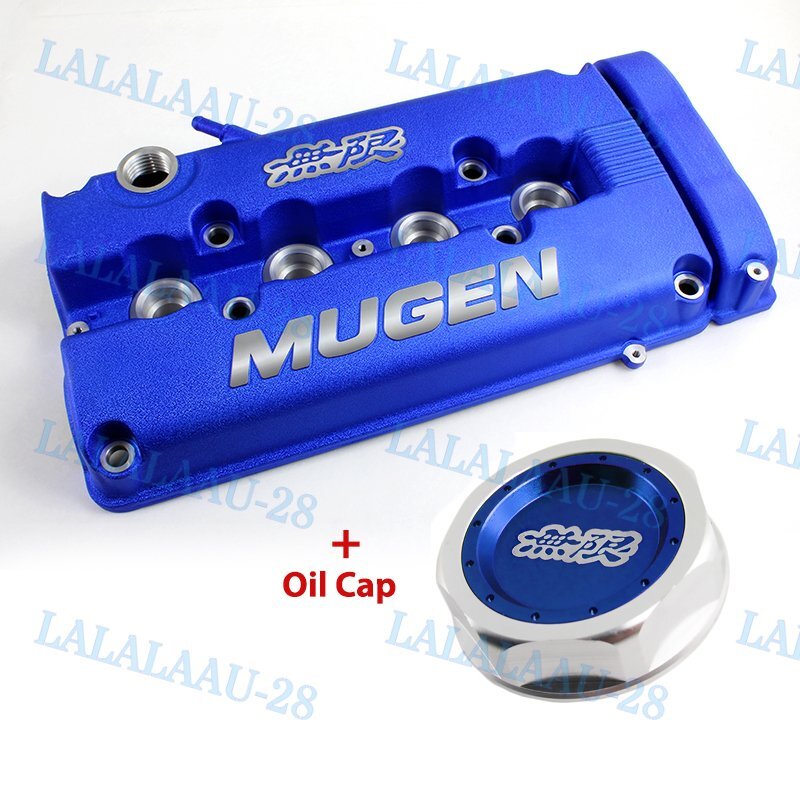 Blue MUGEN Racing Rocker Valve Cover W/ Oil Cap for Honda Civic B16 B17 ...