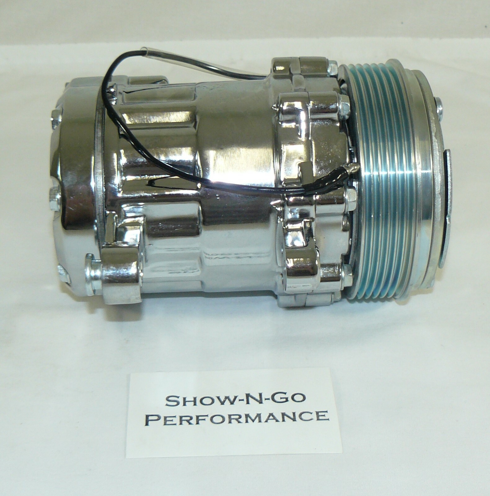 Chrome Mini AC Compressor - Sanden SD-7 Style | Belt Driven | Multi ...