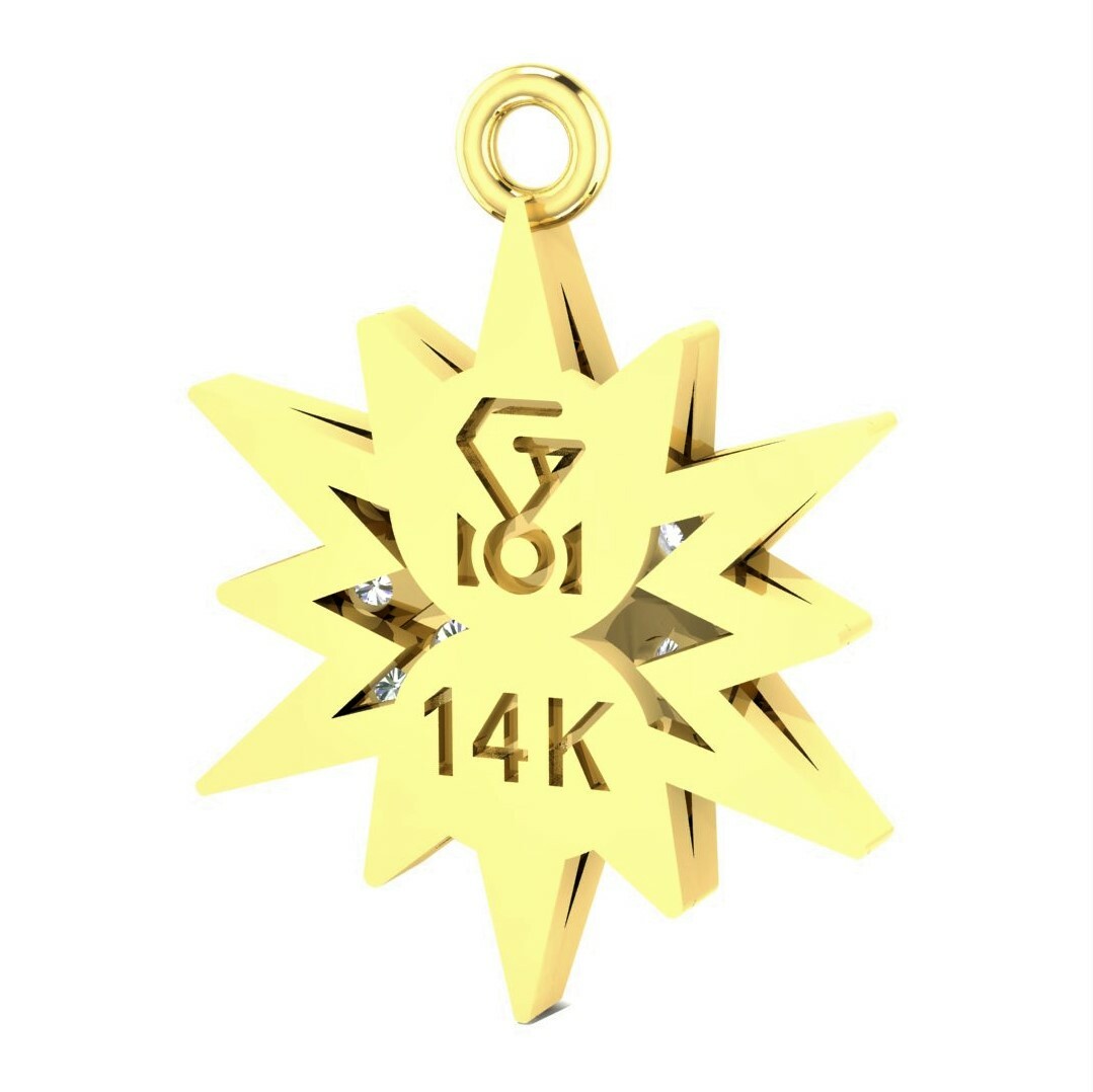 12 Pointed Christmas Star Pendant 0.18 carat Christmas Charm | eBay