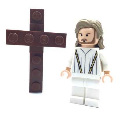 LEGO PREACHER MAN MINIFIGURE SPIRITUAL MAN IN WHITE GOWN WITH CROSS | eBay
