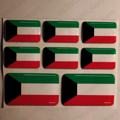 Sticker Kuwait Resin Domed Stickers Kuwait Flag 3D Vinyl Adhesive Decal ...