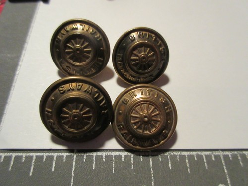 Lot 4 ~"British Railways" Uniform Railroad Brass Buttons w. Shank ...