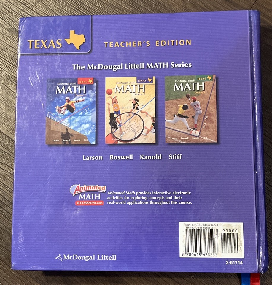 MCDOUGAL LITTELL MATH COURSE 2 By Ron Larson & Laurie Teacher Edition ...