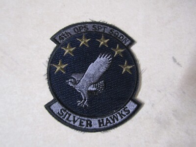 MILITARY PATCH VINTAGE OLDER US AIR FORCE 4TH OPS SPT SQDN SILVER HAWKS ...