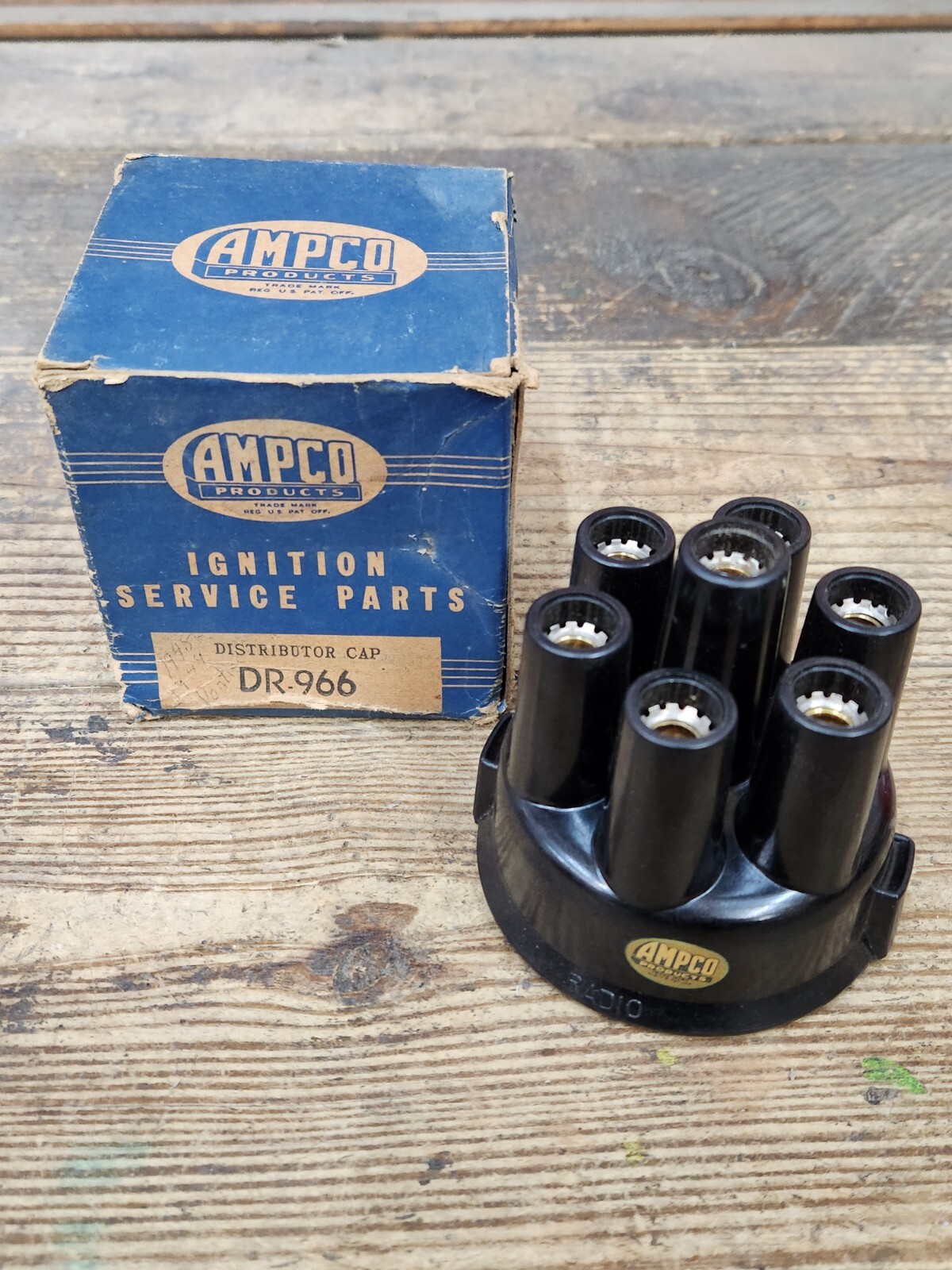 NOS USA VINTAGE AMPCO 1948 1949 PONTIAC RADIO IGNITION DISTRIBUTOR CAP ...