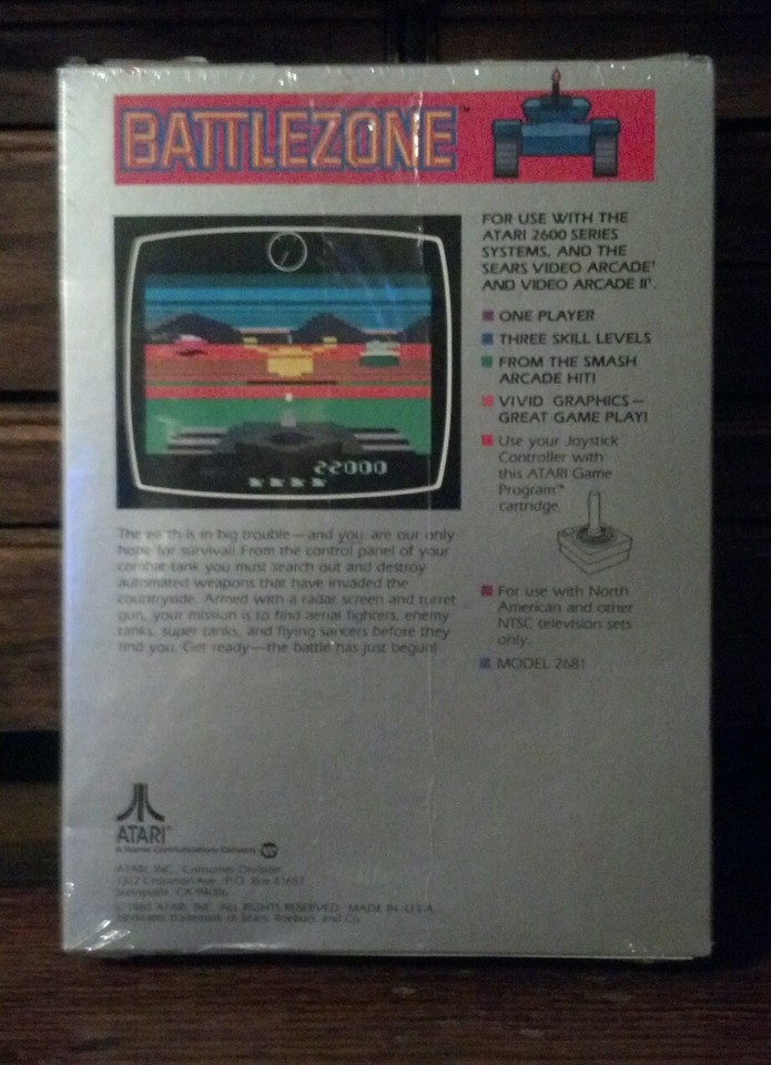 Atari 2600 BATTLEZONE 1983 by Warner 2681 Arcade Hit Sealed NIB | eBay