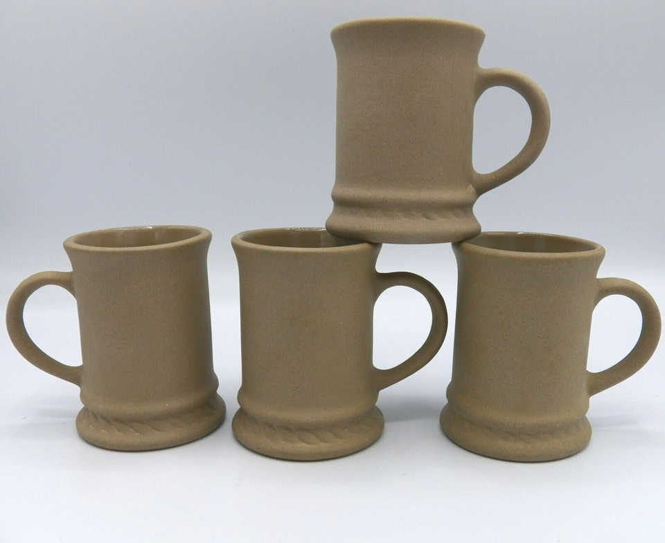 4 Hartstone Pottery Buff Stoneware Mugs Wine AD Espresso Child USA ...