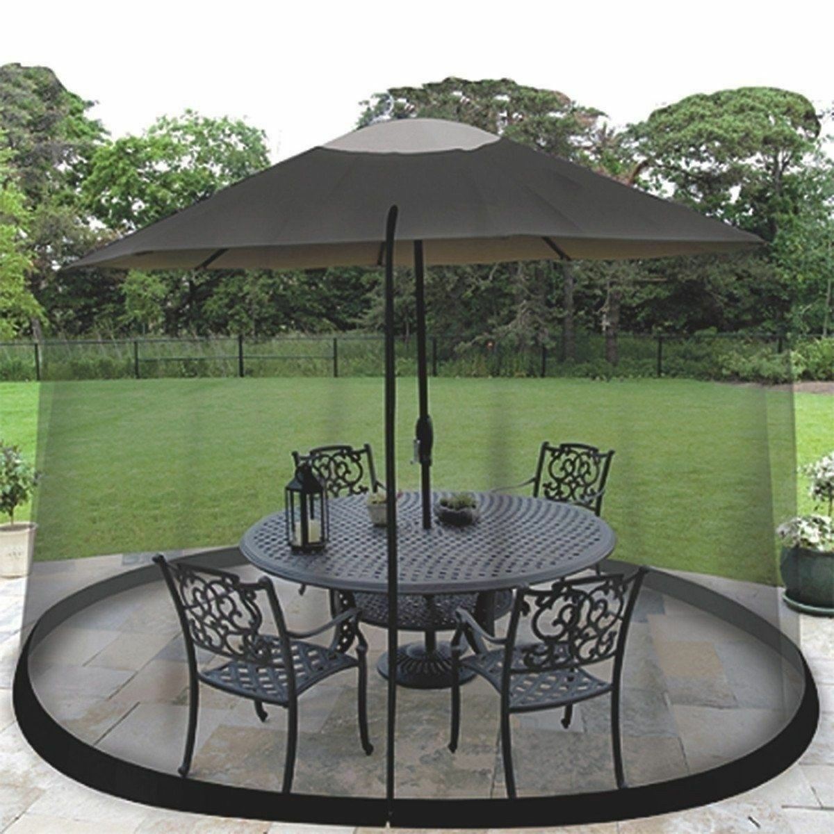 Black 9 Foot Outdoor Patio Umbrella Table Screen Mosquito Bug Pest ...