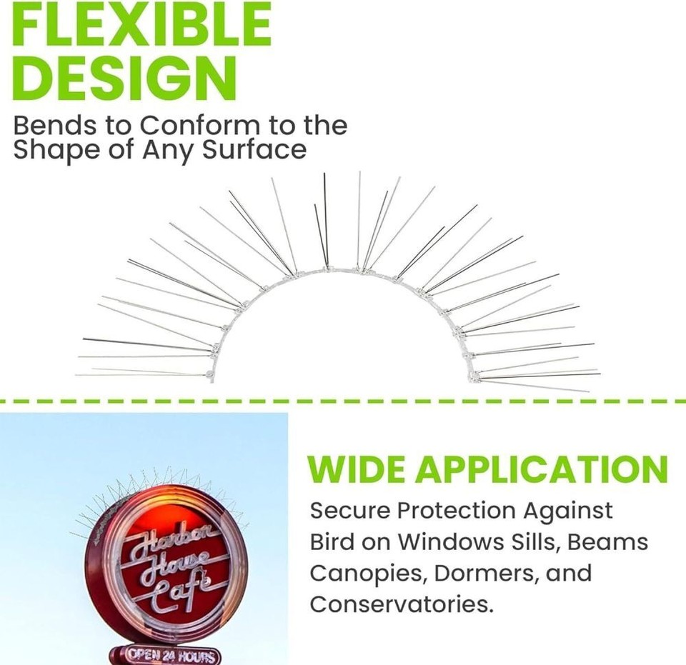 🔥 New Pigeon Bird Spikes Metal Wall Fence Deterrent Anti Perch Control ...