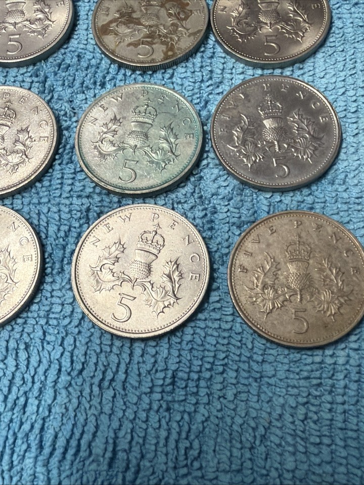 20x Old 5p Five Pence Coins Queen Elizabeth II | eBay UK