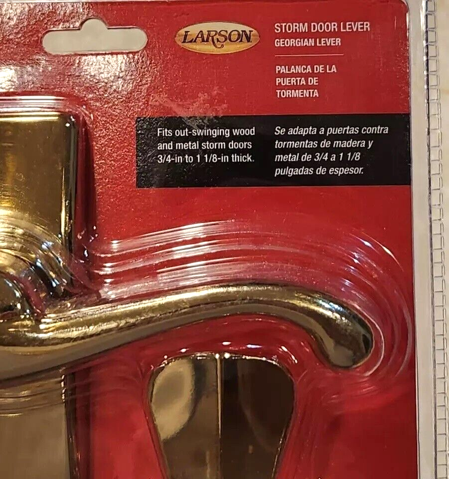 Larson Georgian Lever Storm Door Latch Handle Set Brass Finish ...