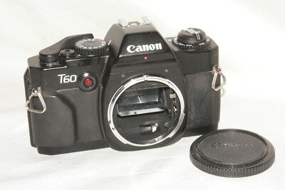 Canon T60 35mm SLR Film Camera Body FD Lens Mount ---- Tested Works ...