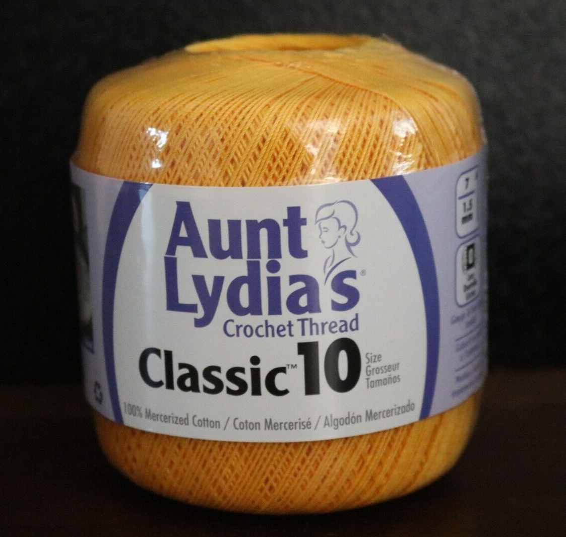 Crochet Thread GOLDENROD Aunt Lydia's Classic 10 Skein 100% Cotton NEW ...